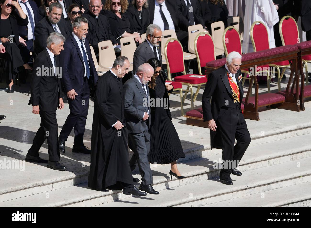 Brazil's President Luiz Inacio Lula da Silva, center, and Brazil's ...