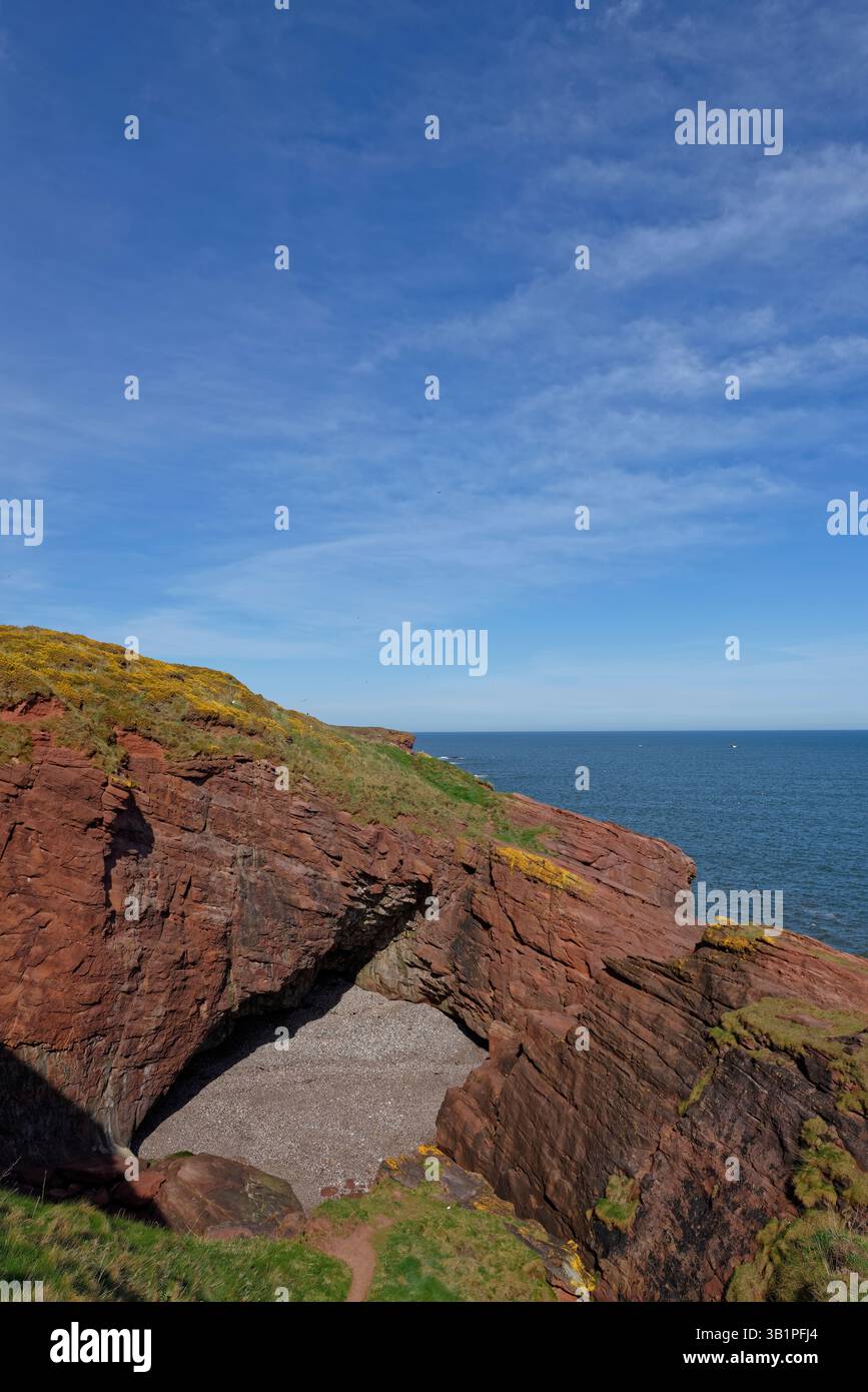 The small Shingle Beach at the Mermaids Kirk on the Arbroath Coastal ...