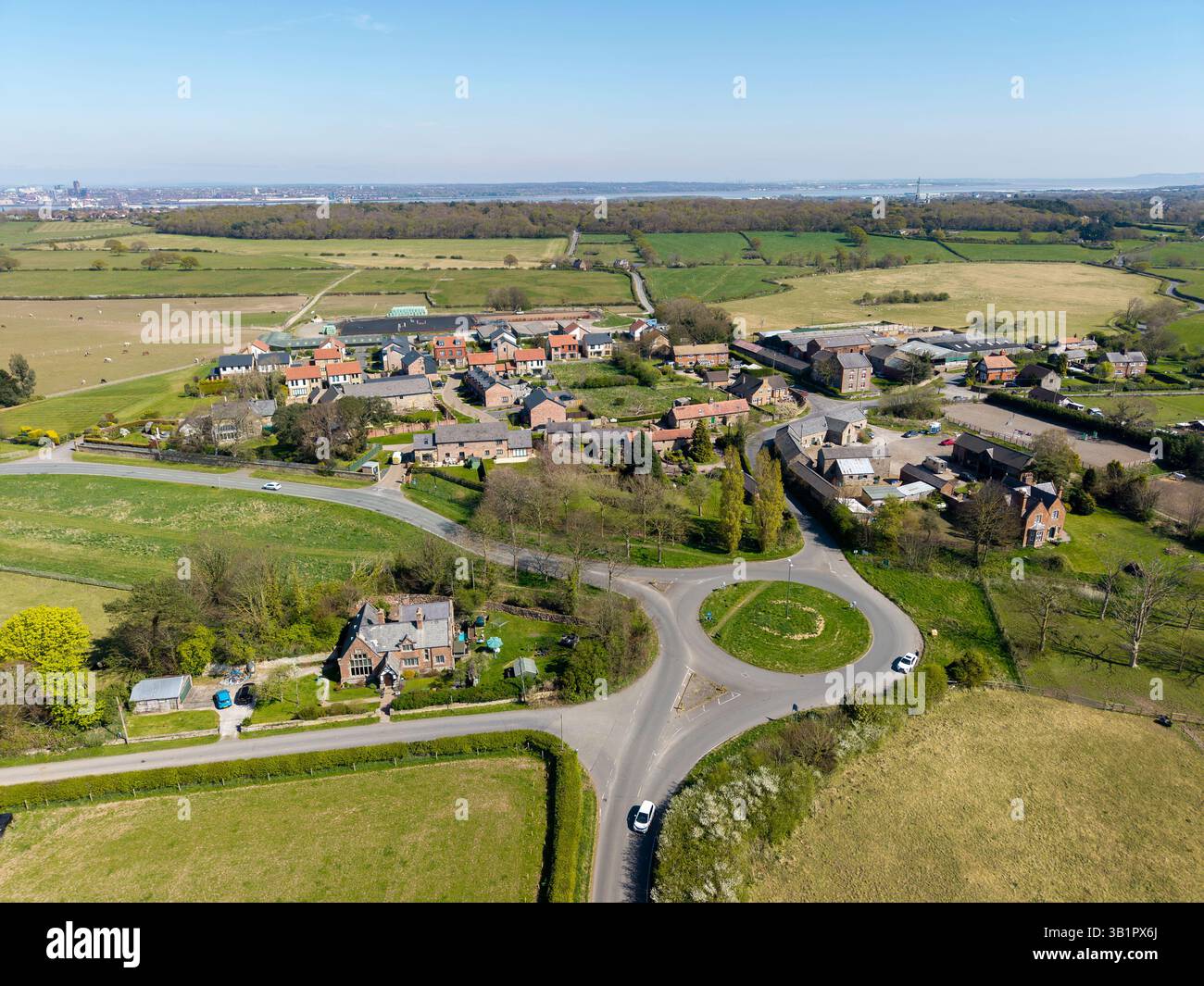 WIRRAL, MERSEYSIDE, ENGLAND - APRIL 09, 2025: Soreton village and farms ...