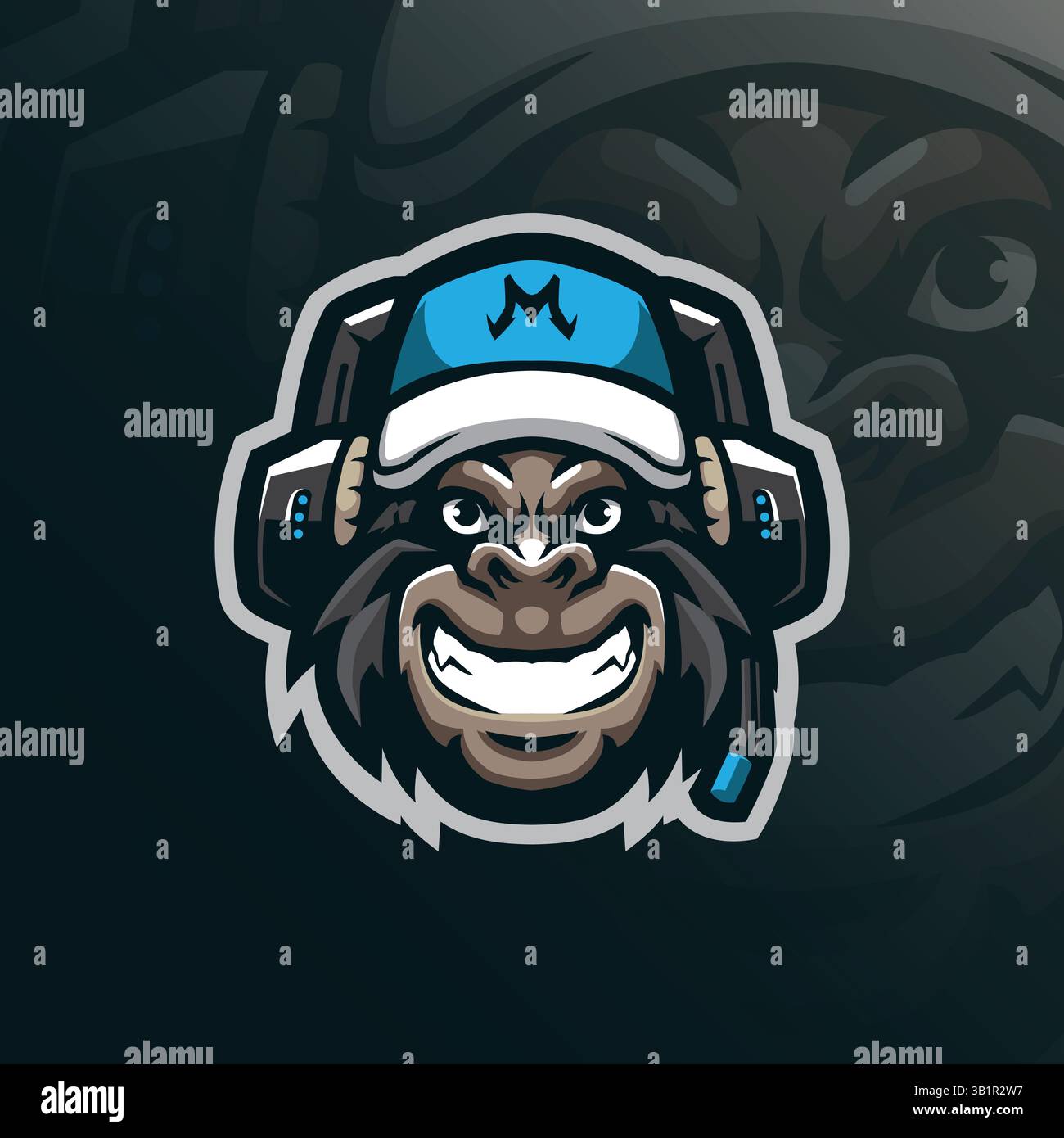 Monkey gamer mascot logo design vector with modern illustration concept ...