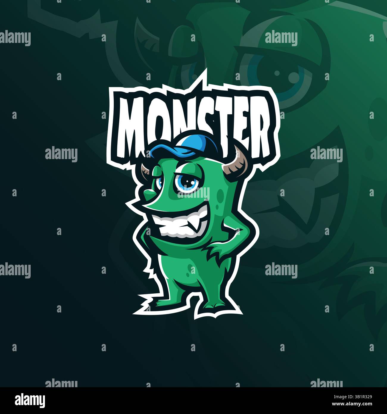 monster mascot logo design vector with modern illustration concept ...