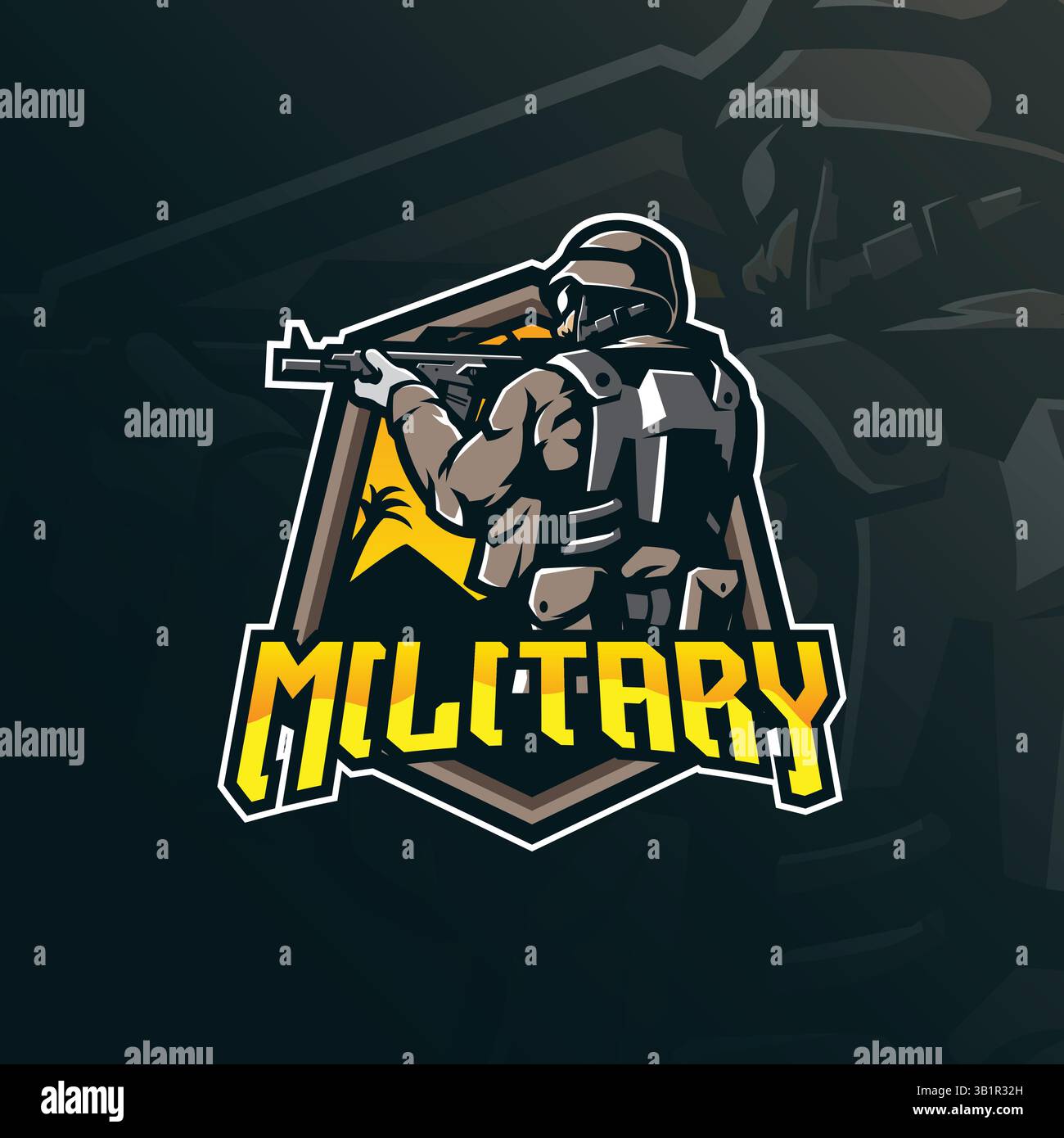 military mascot logo design vector with modern illustration concept ...