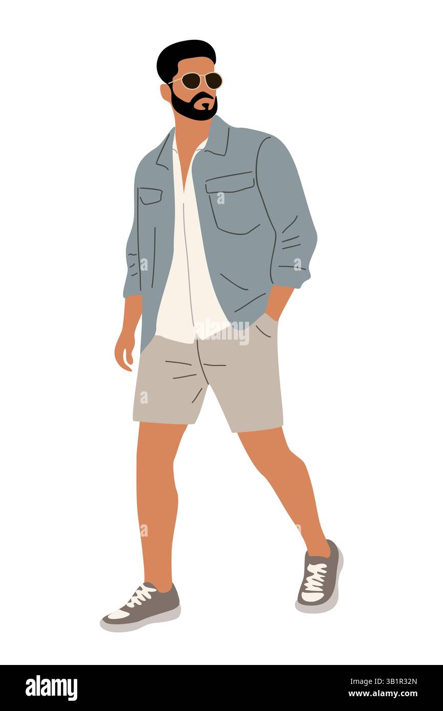 Male model in casual outfit Stock Vector Images - Alamy