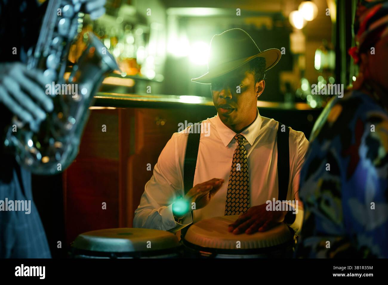 Professional drummer dressed in black hi-res stock photography and ...