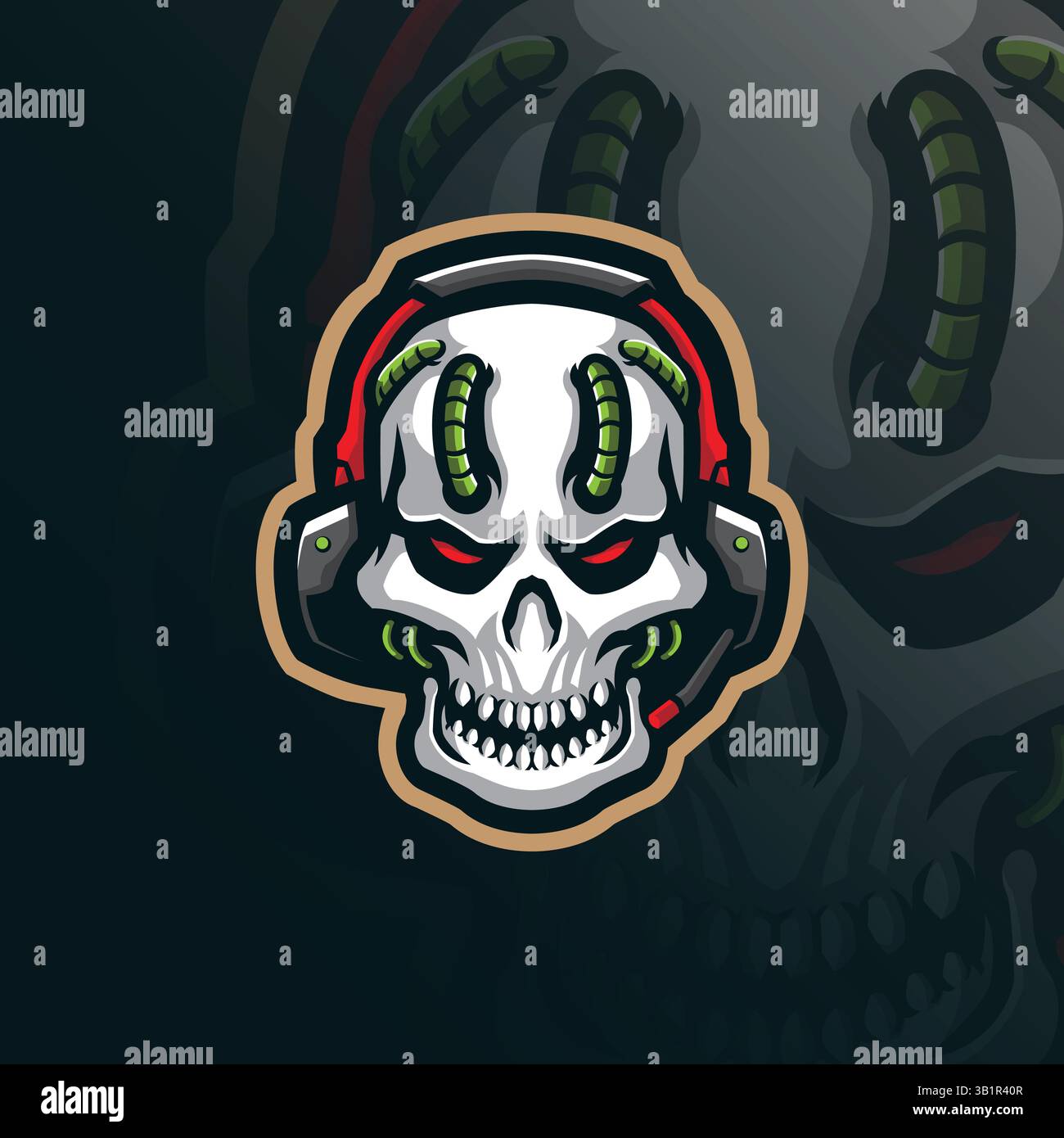Skull gamer gamer mascot logo design vector with modern illustration ...