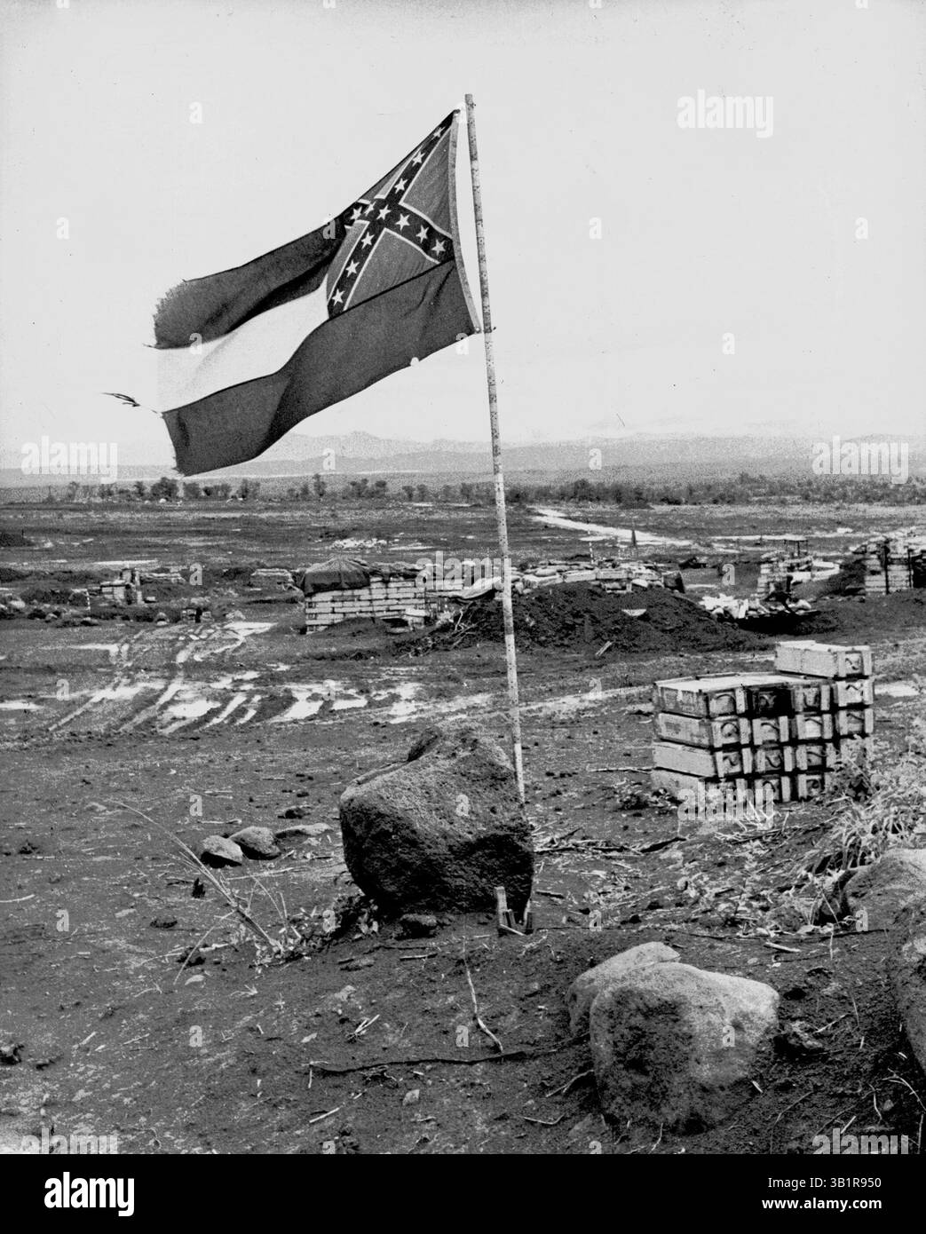 Sept. 1, 1967 - U.S. - The Flag of Mississippi, somewhat tattered on ...