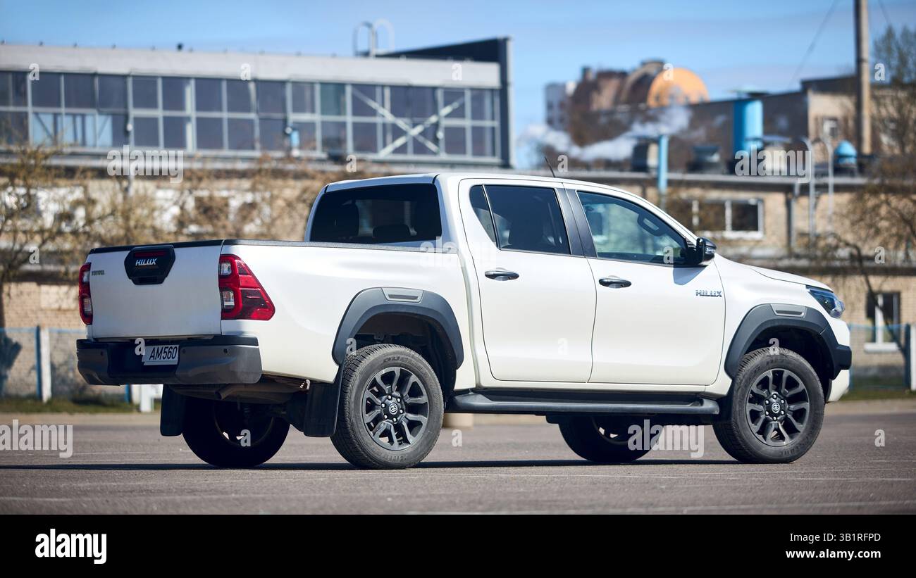 Mir, Belarus - april, 7 2025: Toyota Hilux eighth generation VIII 8th ...