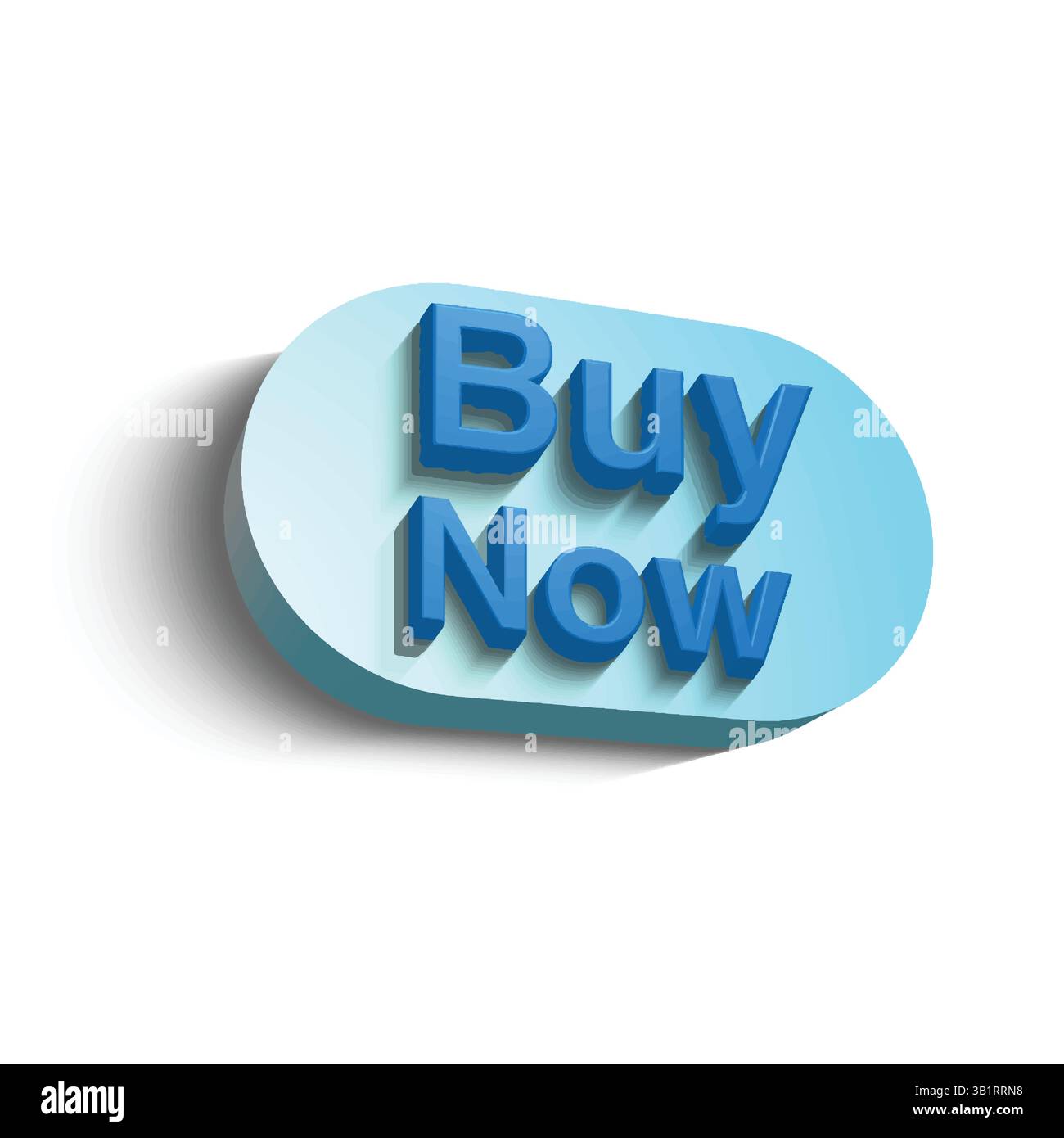 3D blue oval button with bold, blue text reading "Buy Now." The button ...