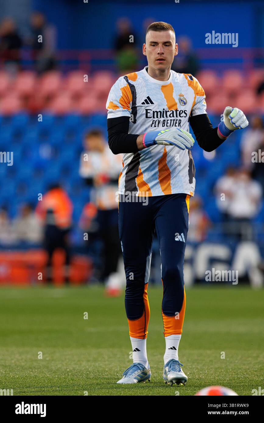 Andriy Lunin seen during LaLiga EA SPORTS game between teams of Getafe ...