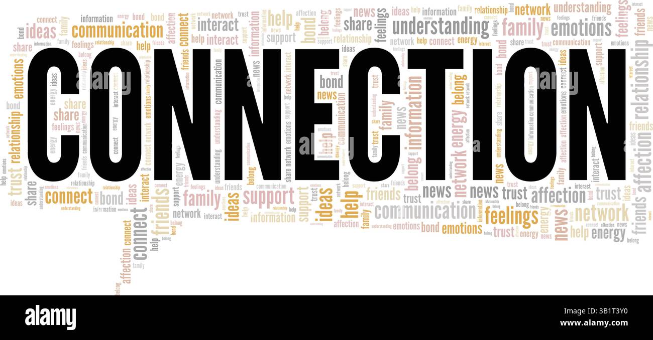 Connection word cloud conceptual design isolated on white background ...