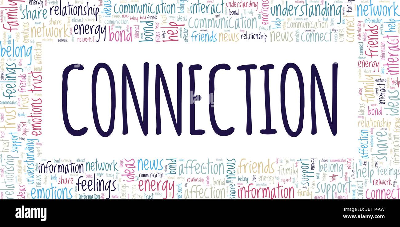 Connection word cloud conceptual design isolated on white background ...