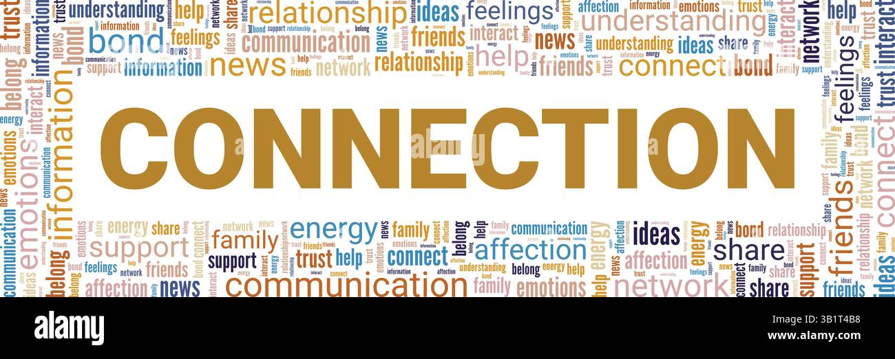 Connection word cloud conceptual design isolated on white background ...