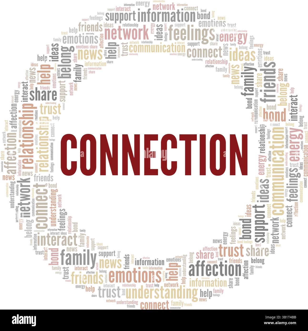 Connection word cloud conceptual design isolated on white background ...