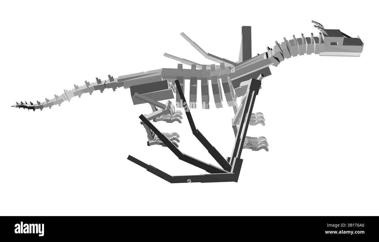 A skeleton dragon is running on a skeleton leg. The skeleton leg is ...