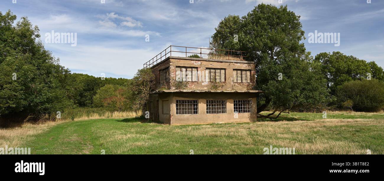 WW2 military airfield watch office, Aerodrome control tower at Forma ...