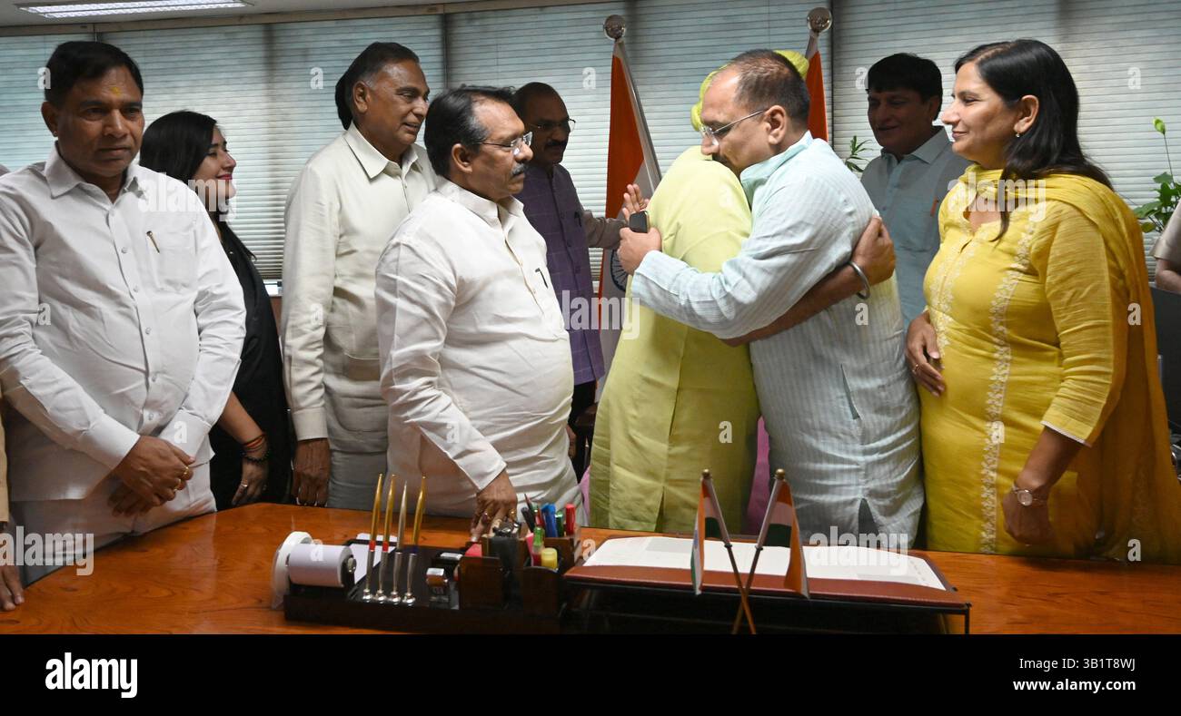 NEW DELHI, INDIA - APRIL 25: Delhi BJP President Virendra Sachdeva, BJP ...