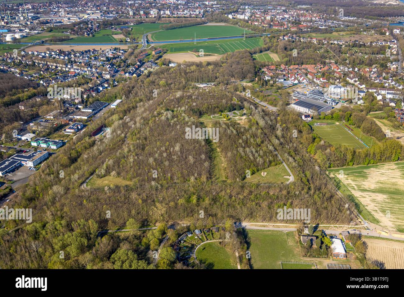 Luftbild, Waldgebiet ehemalige Halde Victoria III / IV, Bike Park Lünen ...