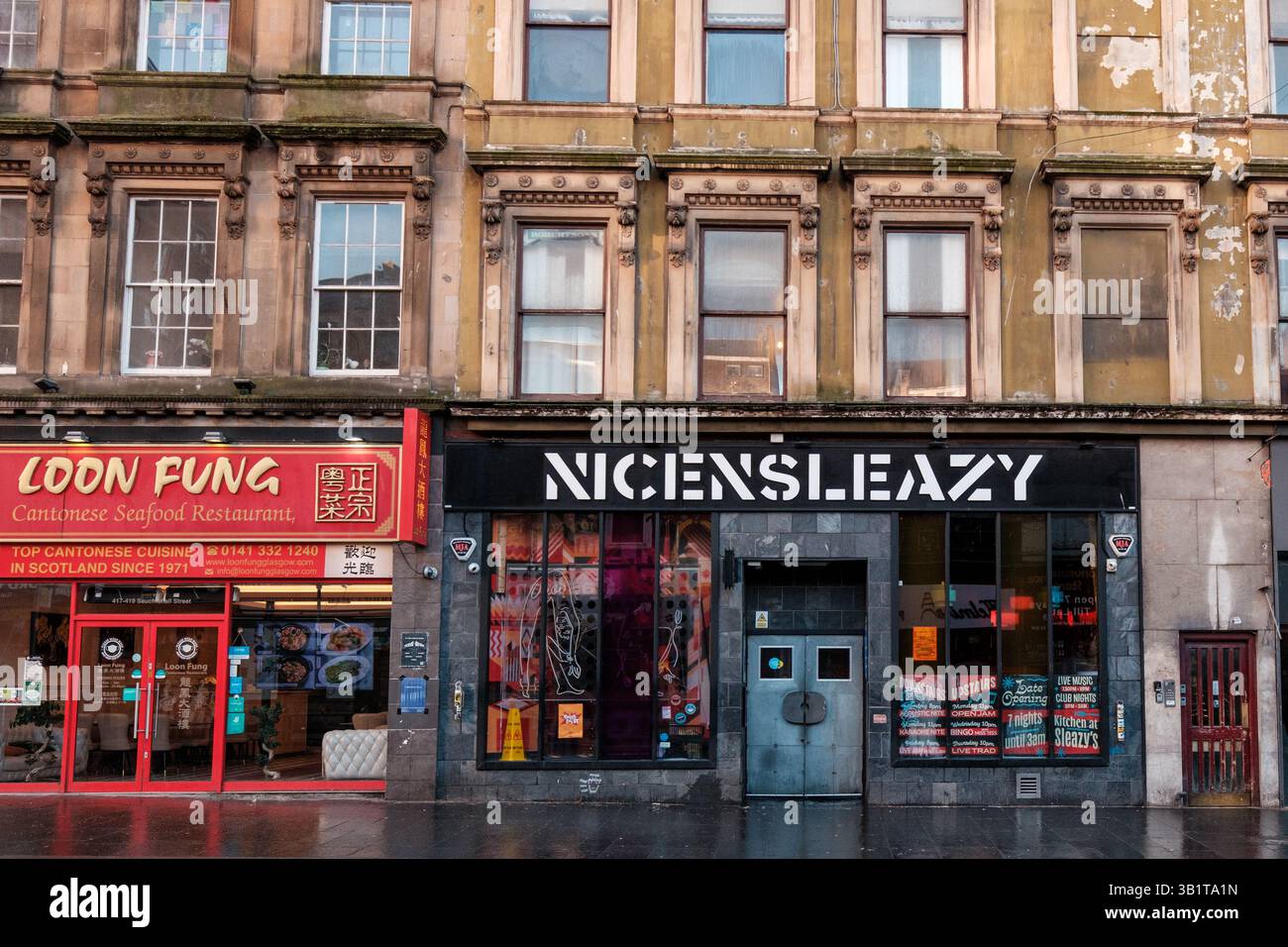 Glasgow Scotland: 8th Jan 2025: Nightlife spot on Sauchiehall Street in ...