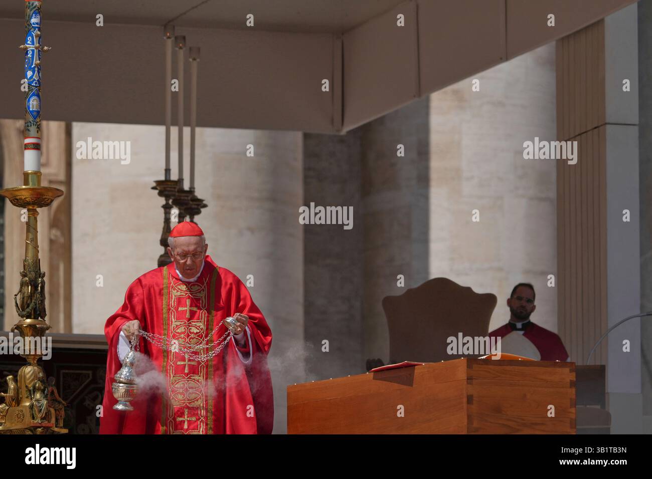 Dean of the College of Cardinals Giovanni Battista Re blesses the ...