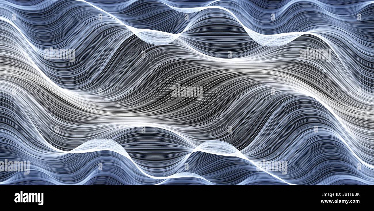 Abstract digital waves evoking storm, silk, ocean, fog and motion ...