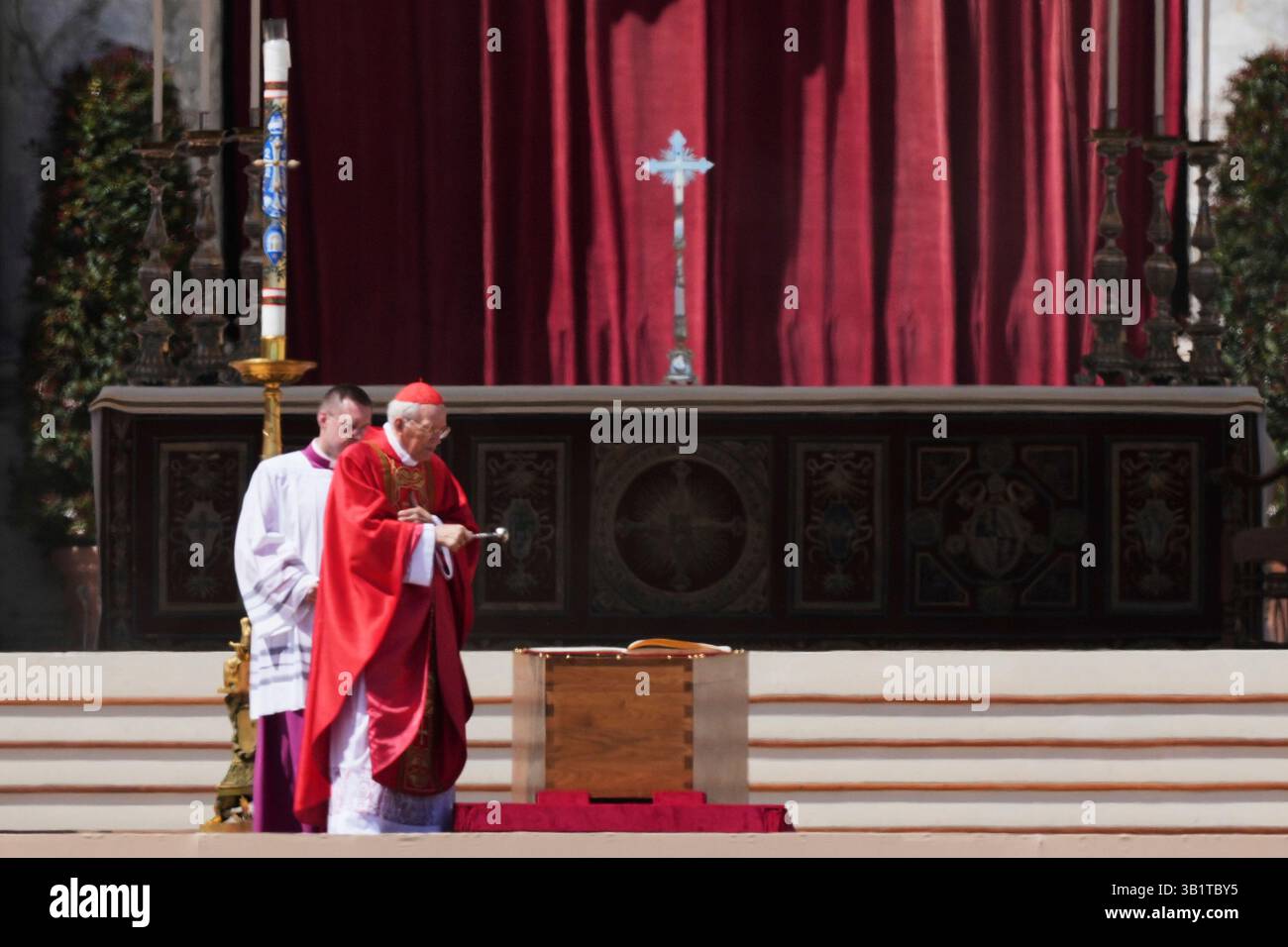 Dean of the College of Cardinals Giovanni Battista Re blesses the ...