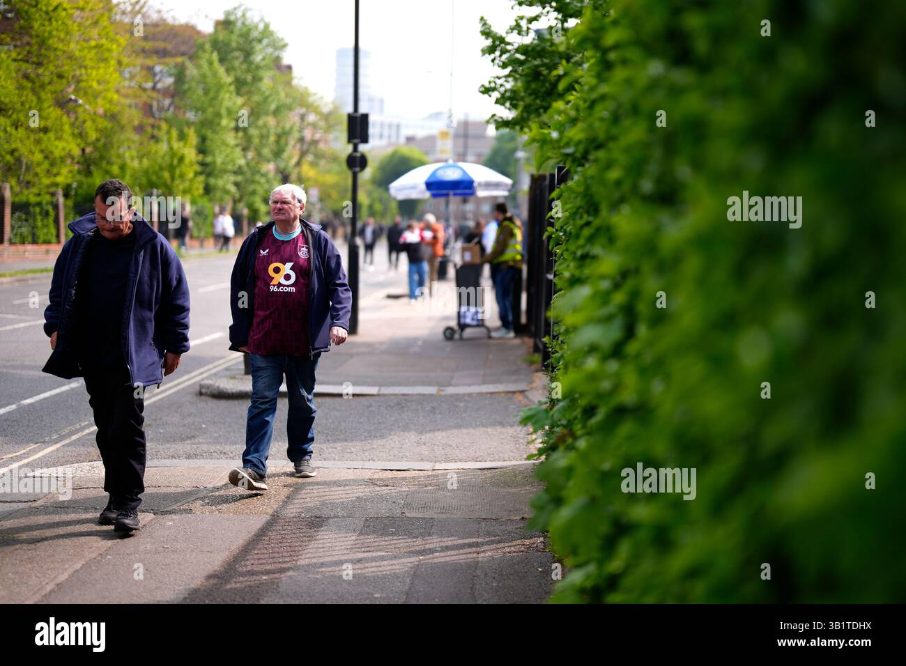 Burnley fans make their way to the stadium ahead of the Sky Bet ...