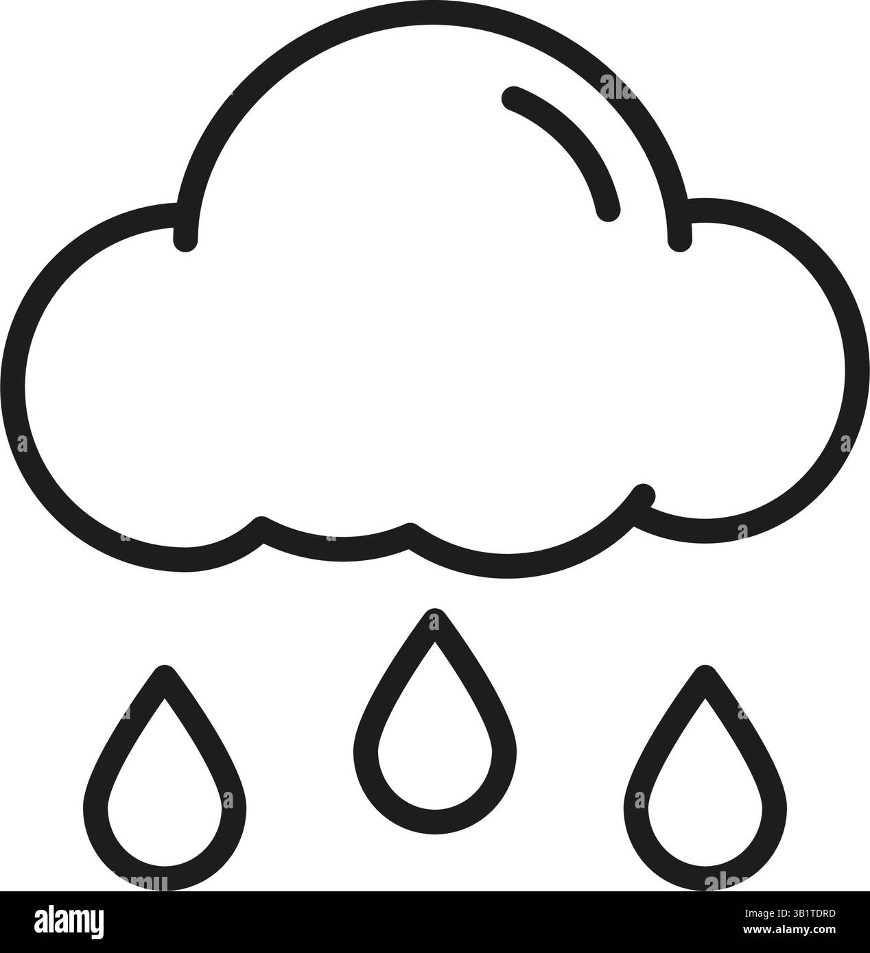 Cloud With Raindrops Line Icon. Weather Forecast, Rainy Season, And ...