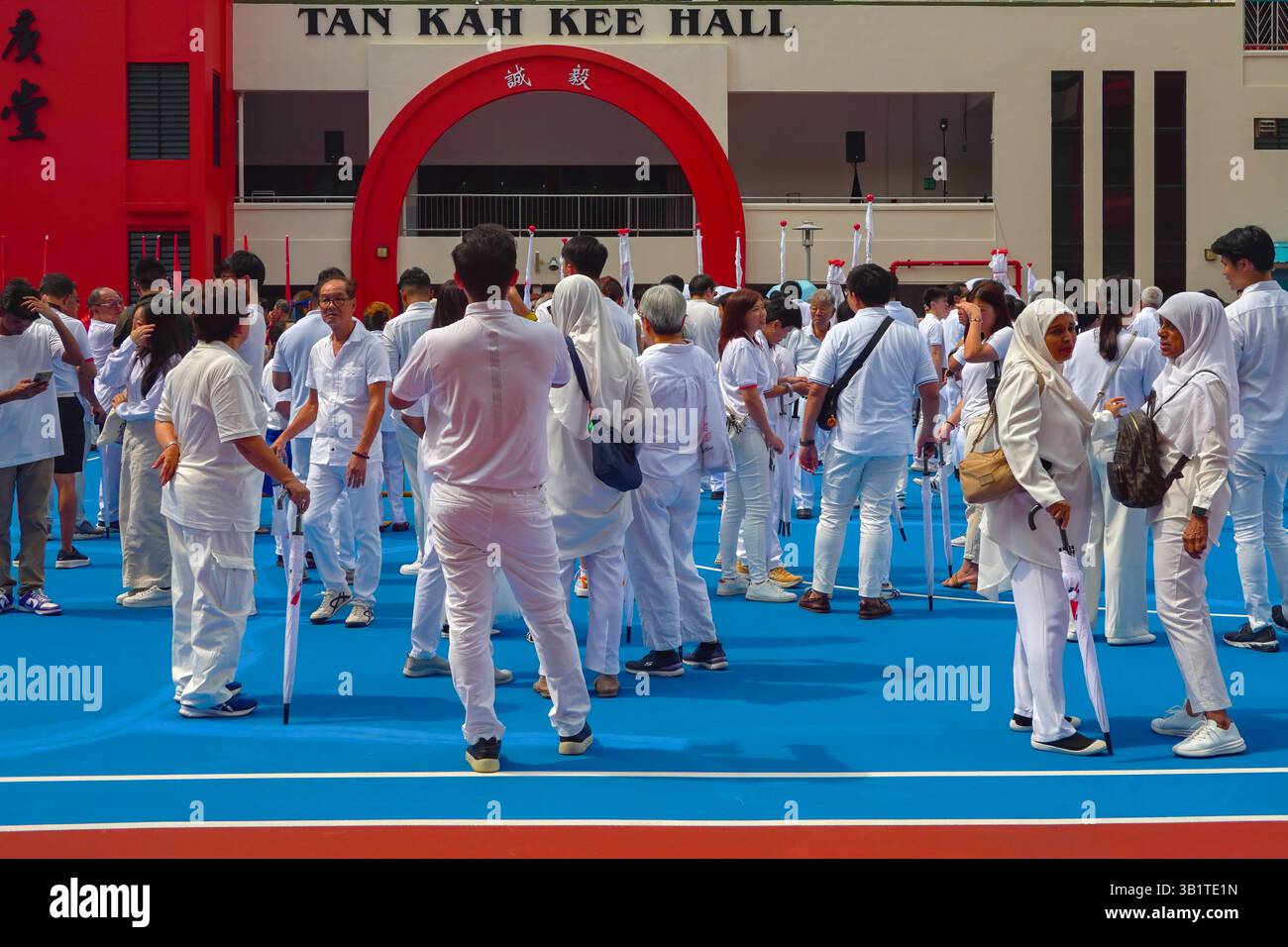 Singapore 2025 Apr23 - General Election Nomination Day. PAP supporters ...