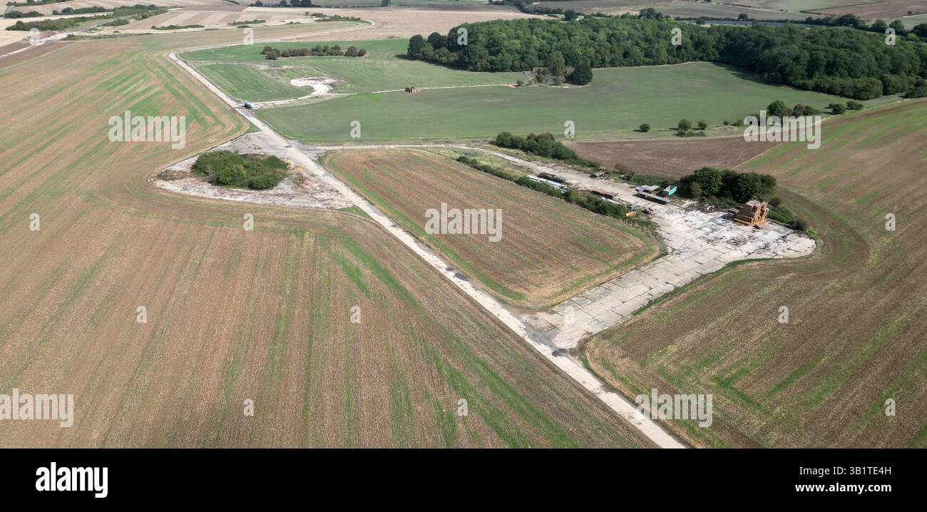 Aerial view of WW2 RAF Aerodrome. Forma RAF Woolfox Lodge. Military ...