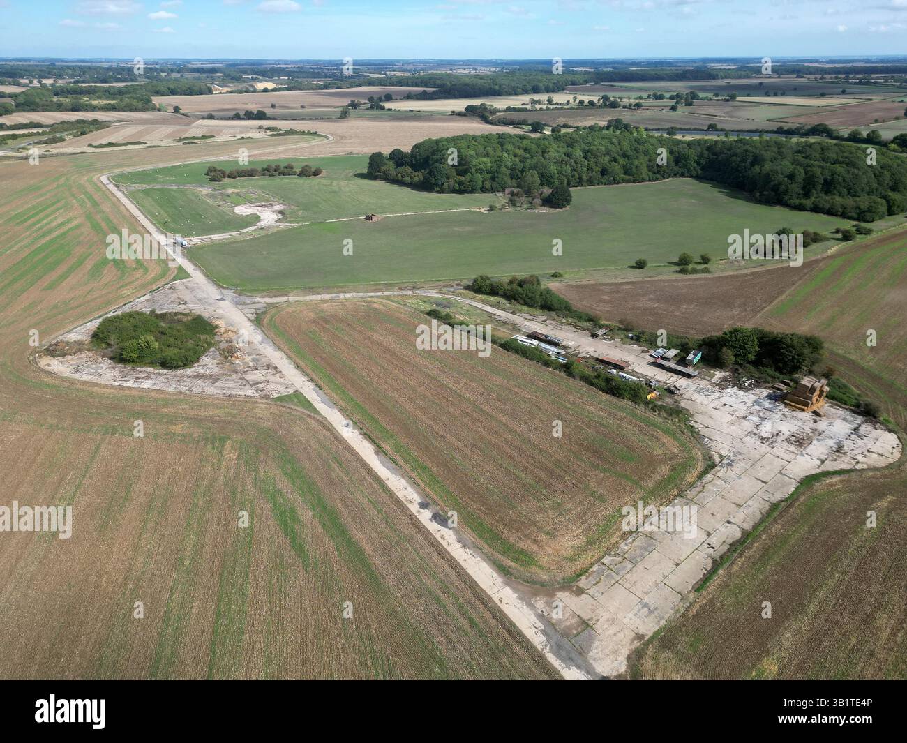 Aerial view of WW2 RAF Aerodrome. Forma RAF Woolfox Lodge. Military ...