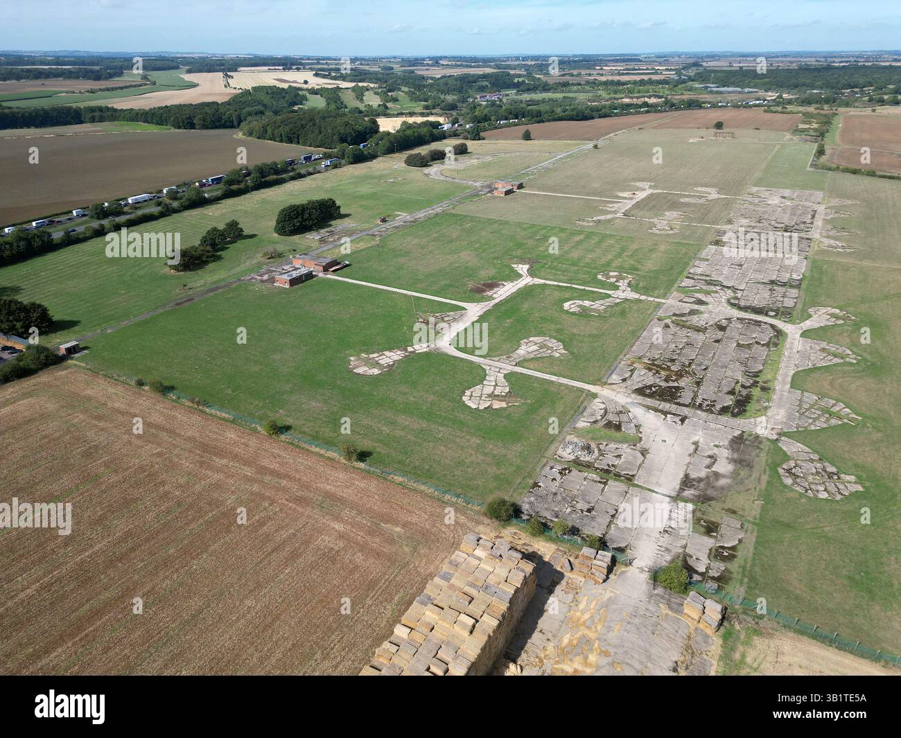 Aerial view of Cold War Bloodhound missile site at Forma RAF Woolfox ...