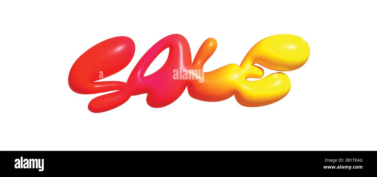 Glossy vibrant Save 3D lettering in red yellow gradient. Perfect for ...