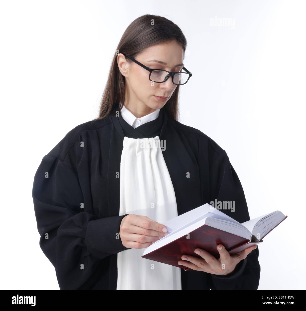 Female judge glasses in courtroom hi-res stock photography and images ...
