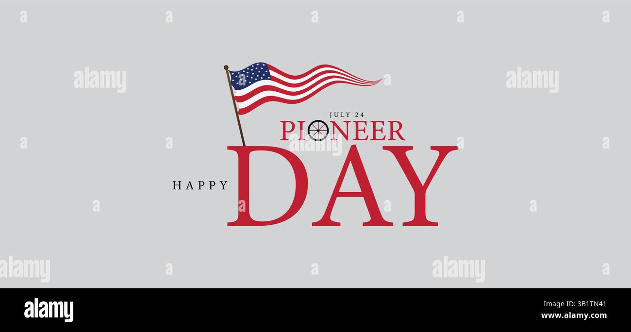 Pioneer Day Honoring the Spirit of Innovation in the USA Stock Vector ...