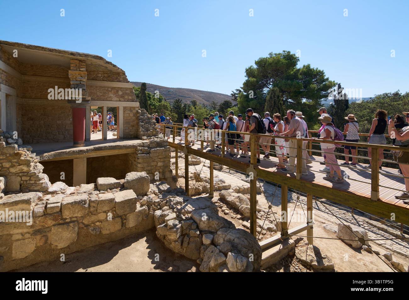 Crete.Greece - april 26, 2025: Visitors exploring the remains of the ...