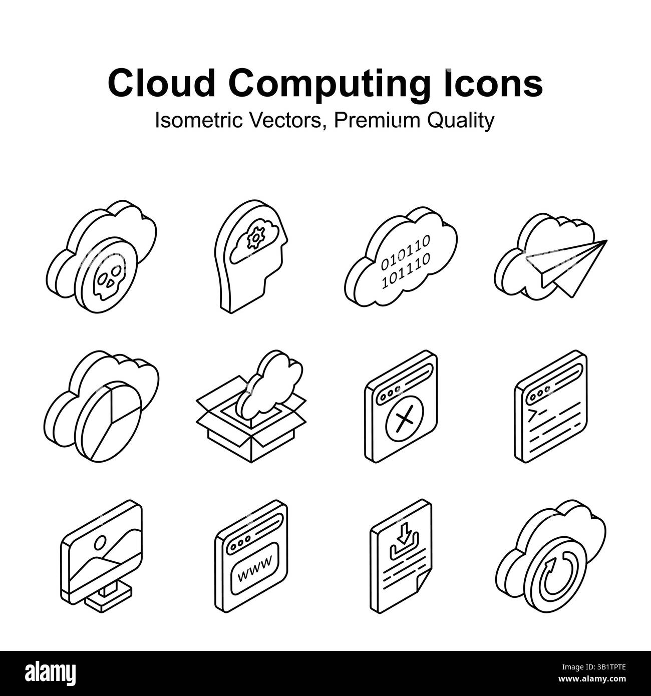 Visually appealing cloud computing isometric vectors set, ready to use ...