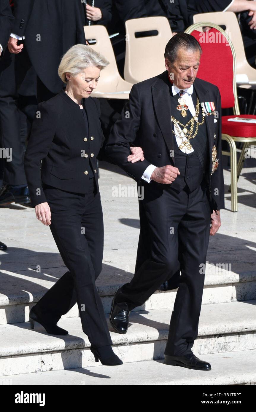 European Commission President Ursula von der Leyen attending Pope ...