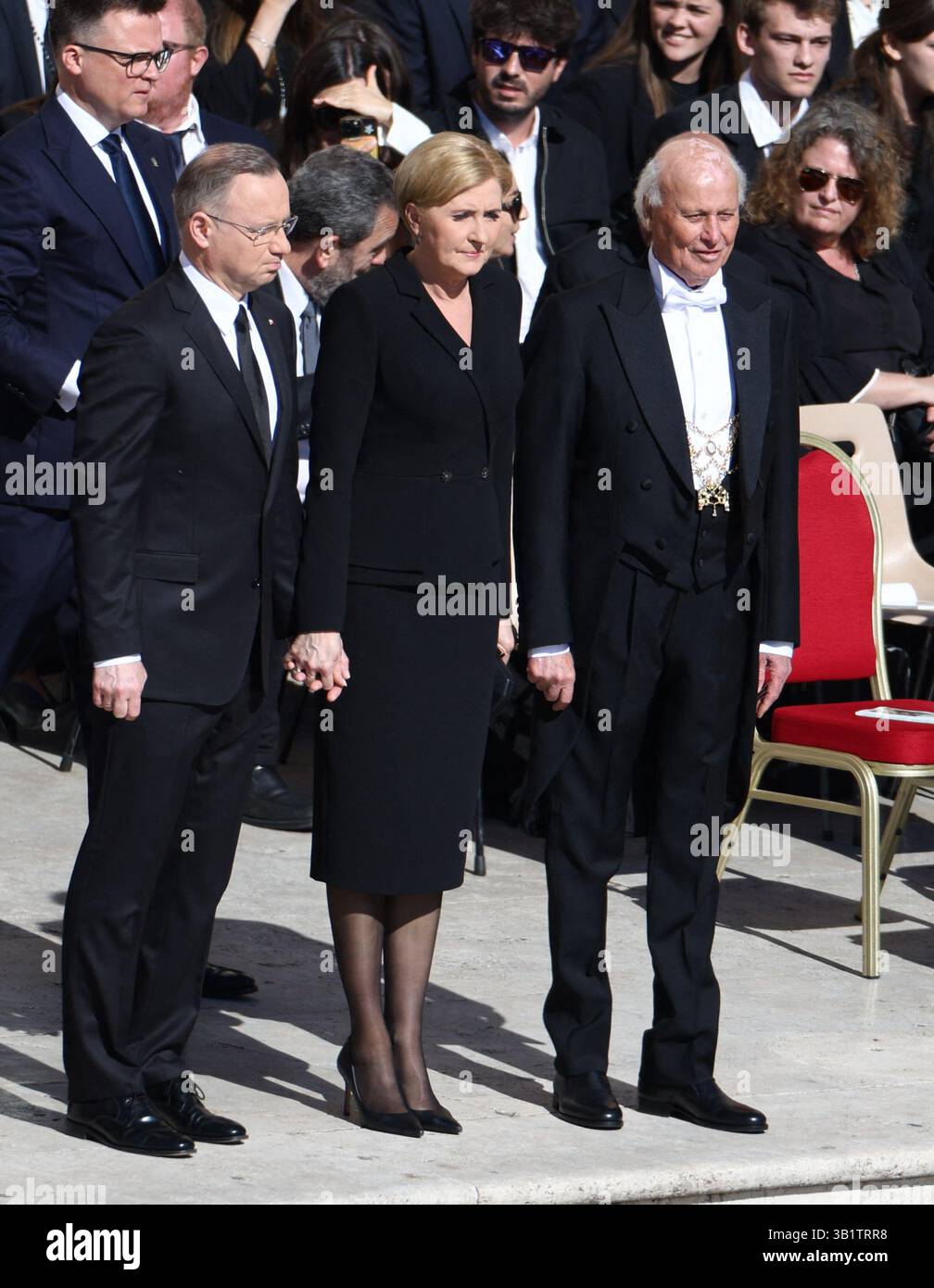 Polish President Andrzej Duda attending Pope Francis' funeral ceremony ...