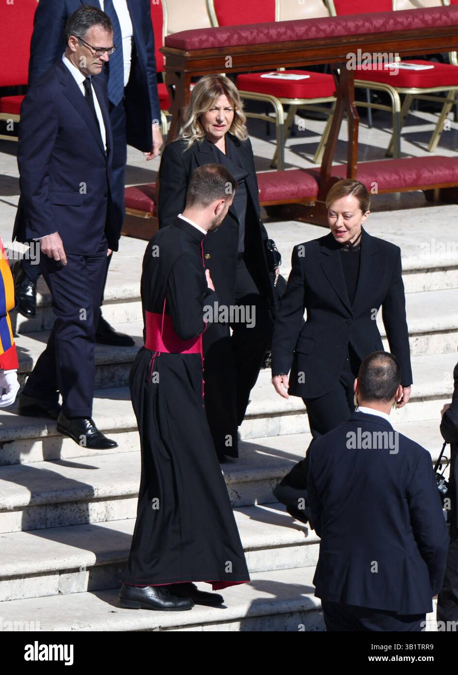 Italy's Prime Minister Giorgia Meloni attending Pope Francis' funeral ...