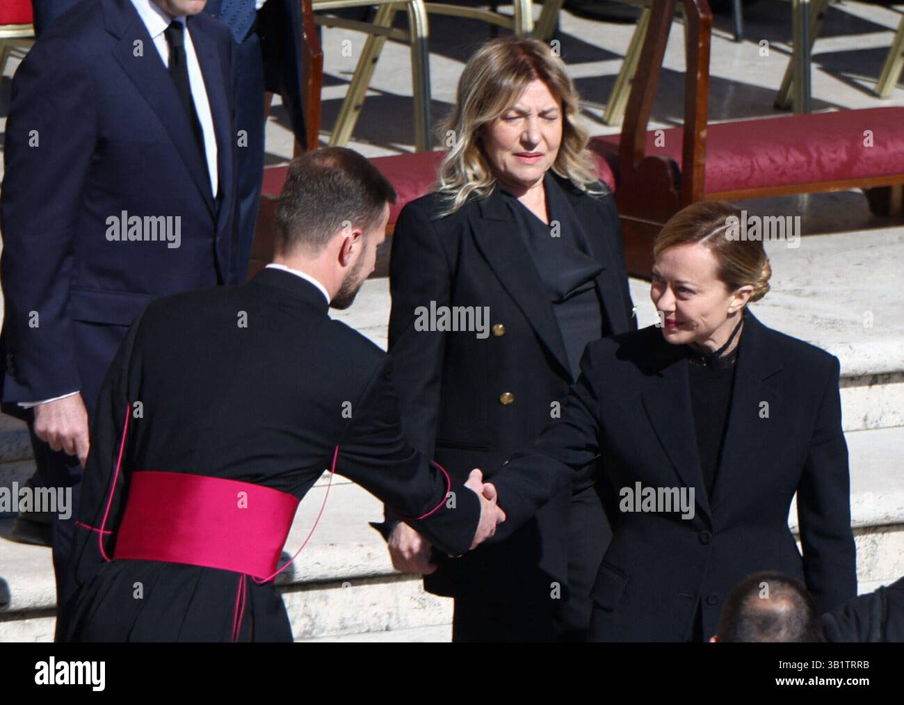 Italy's Prime Minister Giorgia Meloni attending Pope Francis' funeral ...