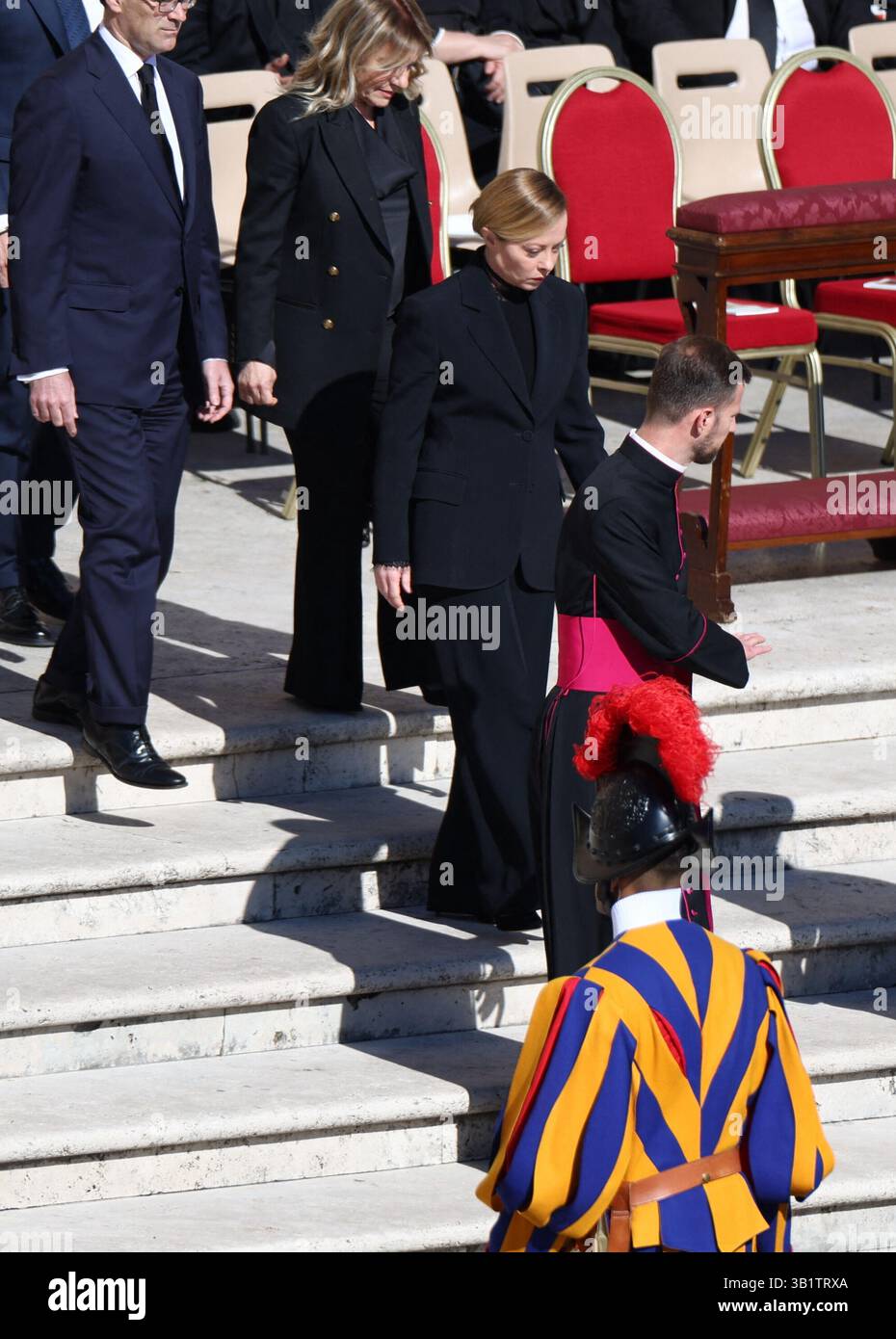 Italy's Prime Minister Giorgia Meloni attending Pope Francis' funeral ...