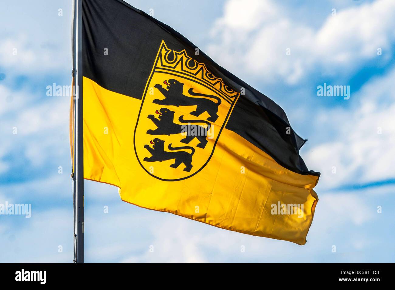 Landesflagge Baden-Württemberg, Kressbronn, April 2025 Deutschland ...