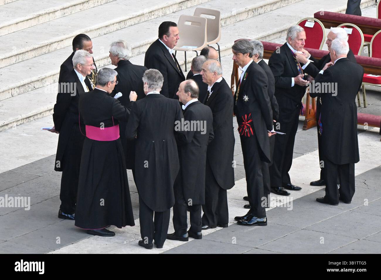 Roma, Italy. 26th Apr, 2025. Priests arrive for the funeral of Pope ...