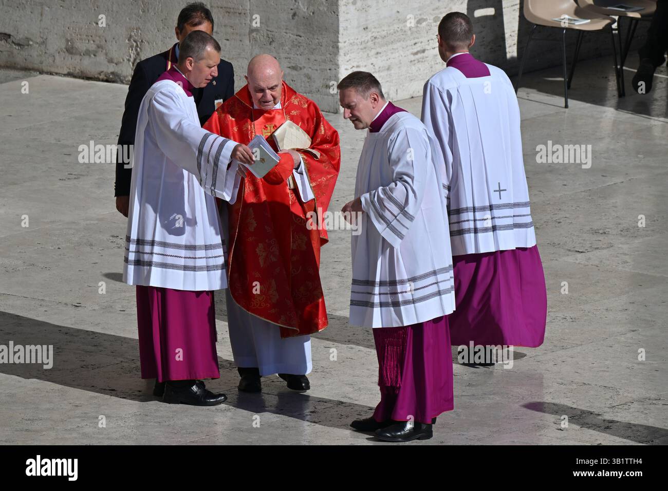Roma, Italy. 26th Apr, 2025. Priests arrive at Pope Francis' funeral in ...