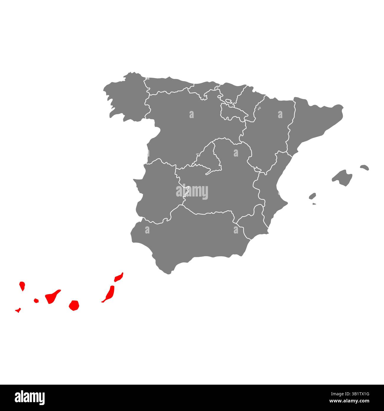 Canary Islands of Spain map symbol shape, travel web flat vector ...