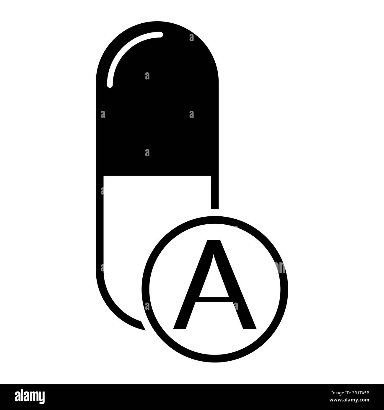 Vitamin A icon, healthy medicine pill supplement symbol, complex ...