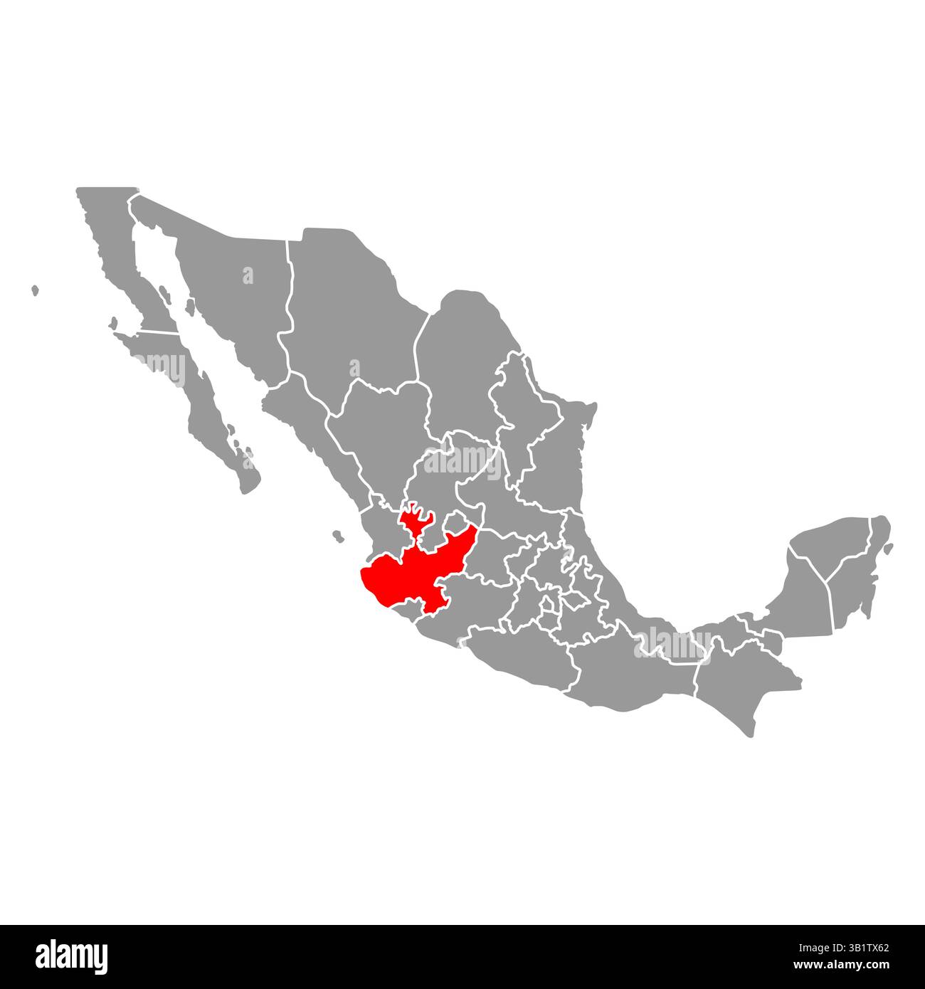 Jalisco map hi-res stock photography and images - Alamy