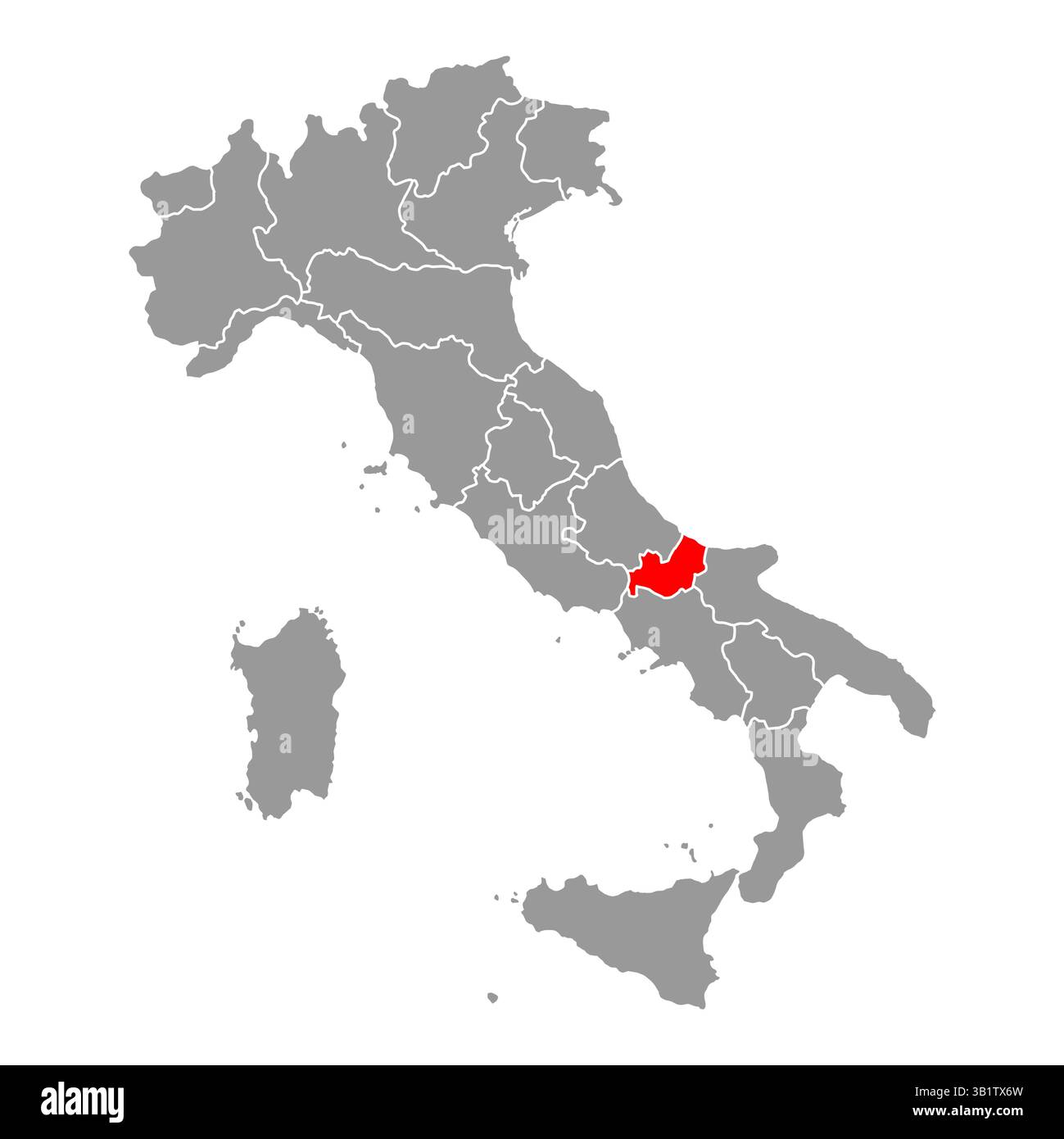 Italy map of Molise symbol shape, travel web flat concept icon web ...