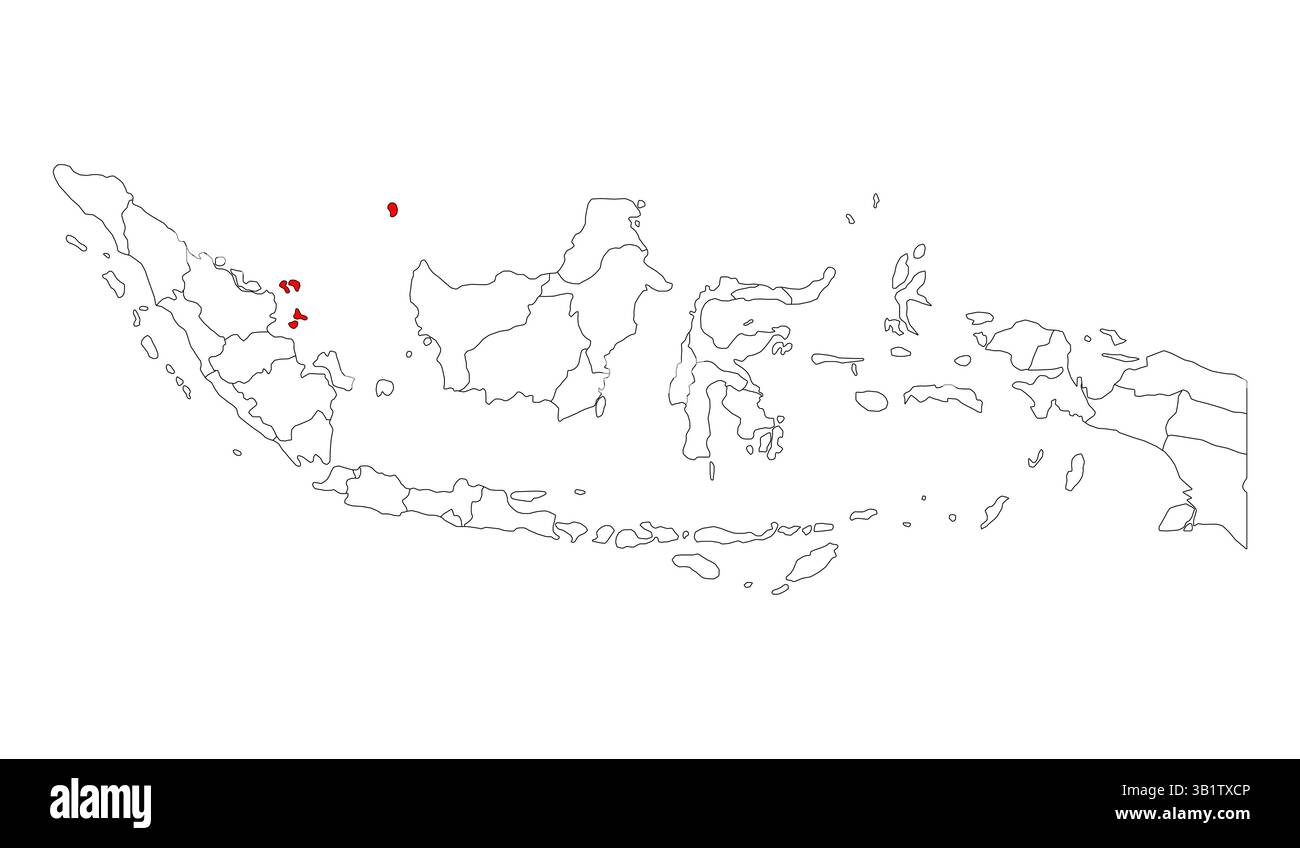 Indonesia detailed Riau Islands map shape, Flat web graphic concept ...