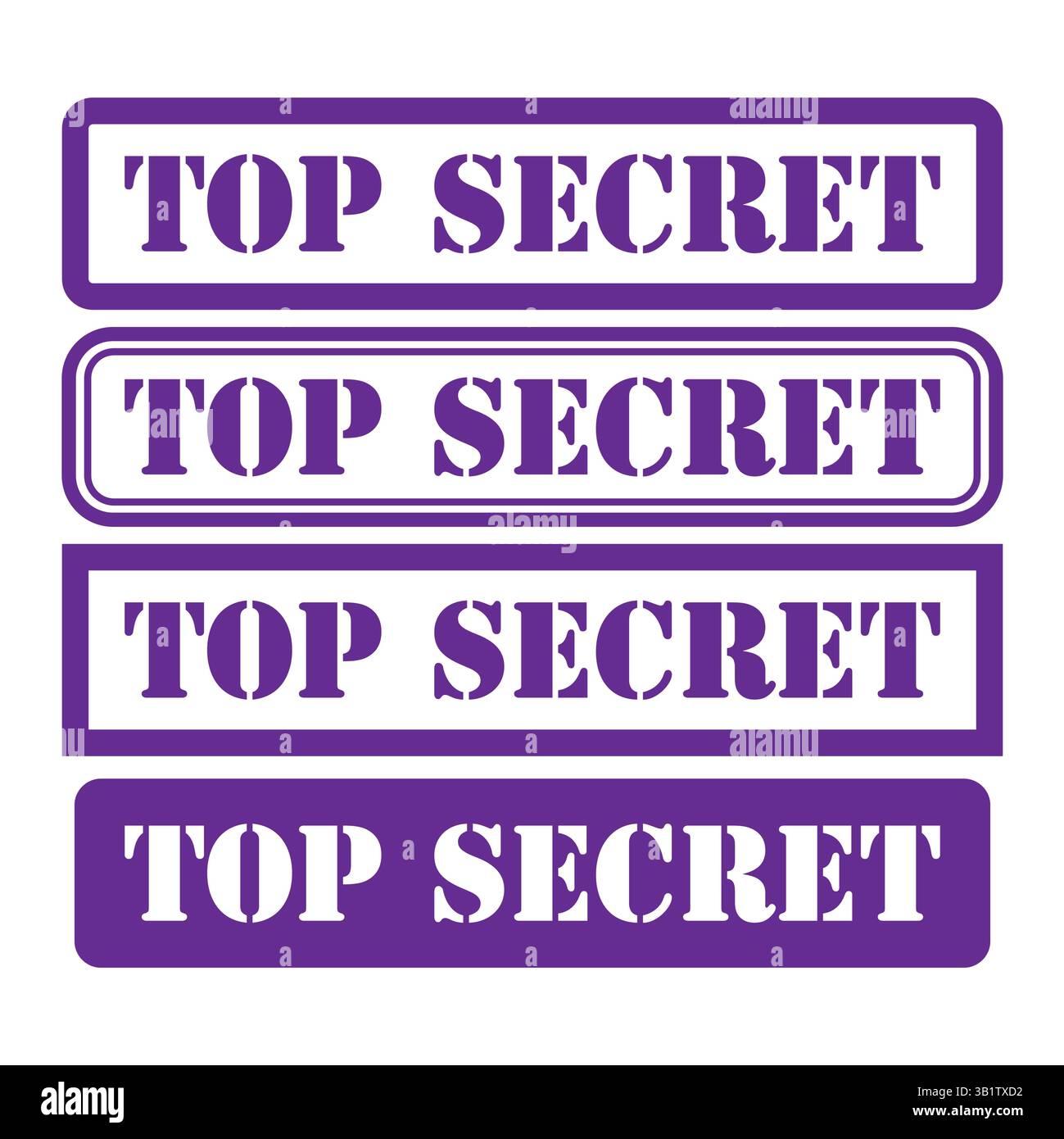 Set of Top secret stamp symbol, label sticker sign button, text banner ...